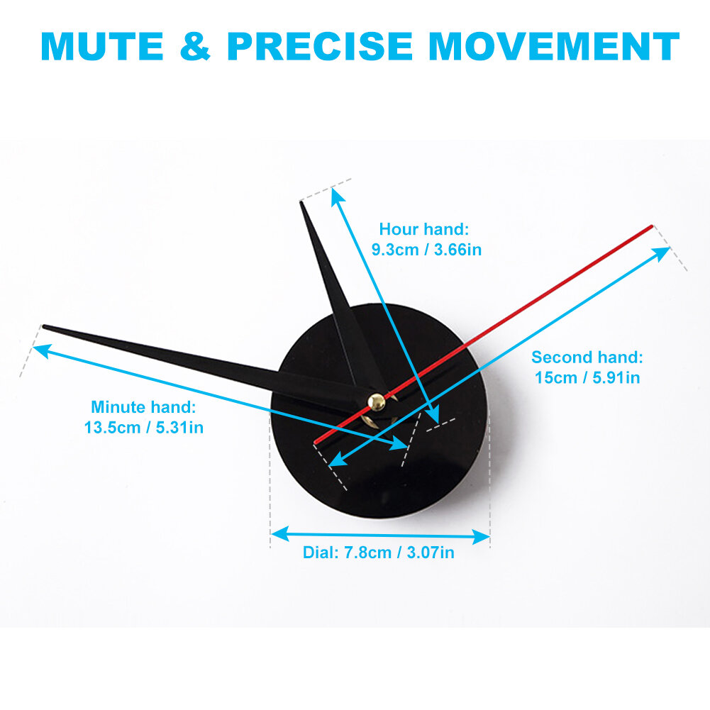 3D DIY светящийся циферблат без сверления акриловые бесшумные настенные часы с наклейками с цифрами для гостиной офиса спальни современного украшения дома черные 40 см