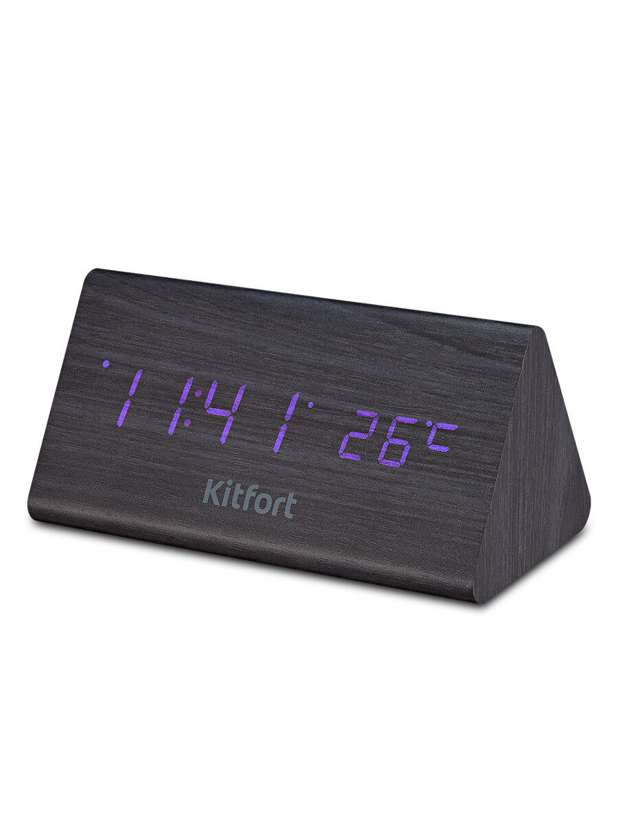 Настольные часы КТ-3305, отображение даты, времени и температуры, с будильником
