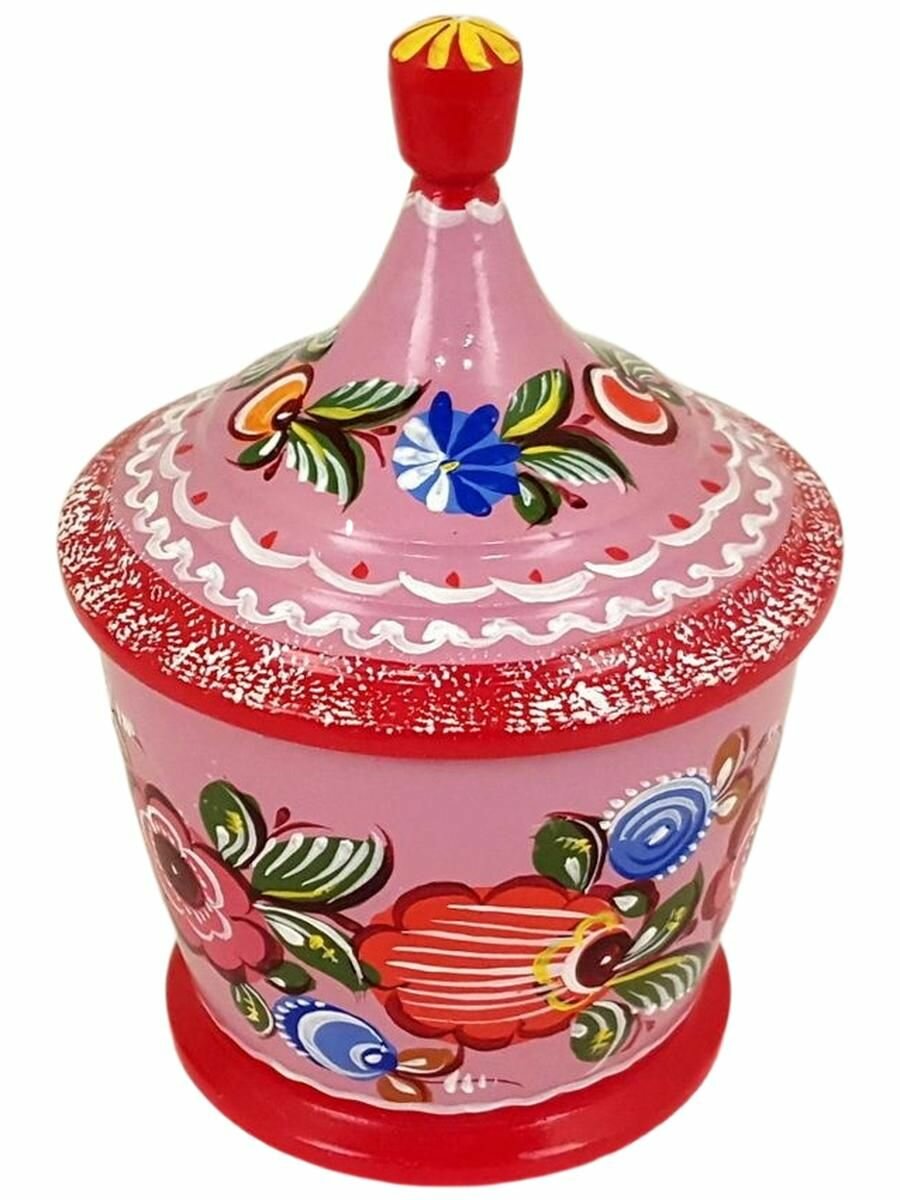 Шкатулка, Универсальная ёмкость, Поставок Лазурь большой-3, Городецкая роспись, ручная авторская работа