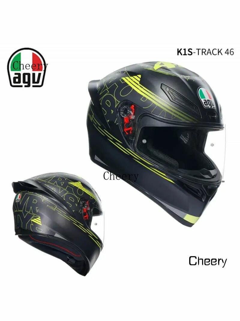 AGV K1S Мотоциклетный шлем черный-светло-желтый M