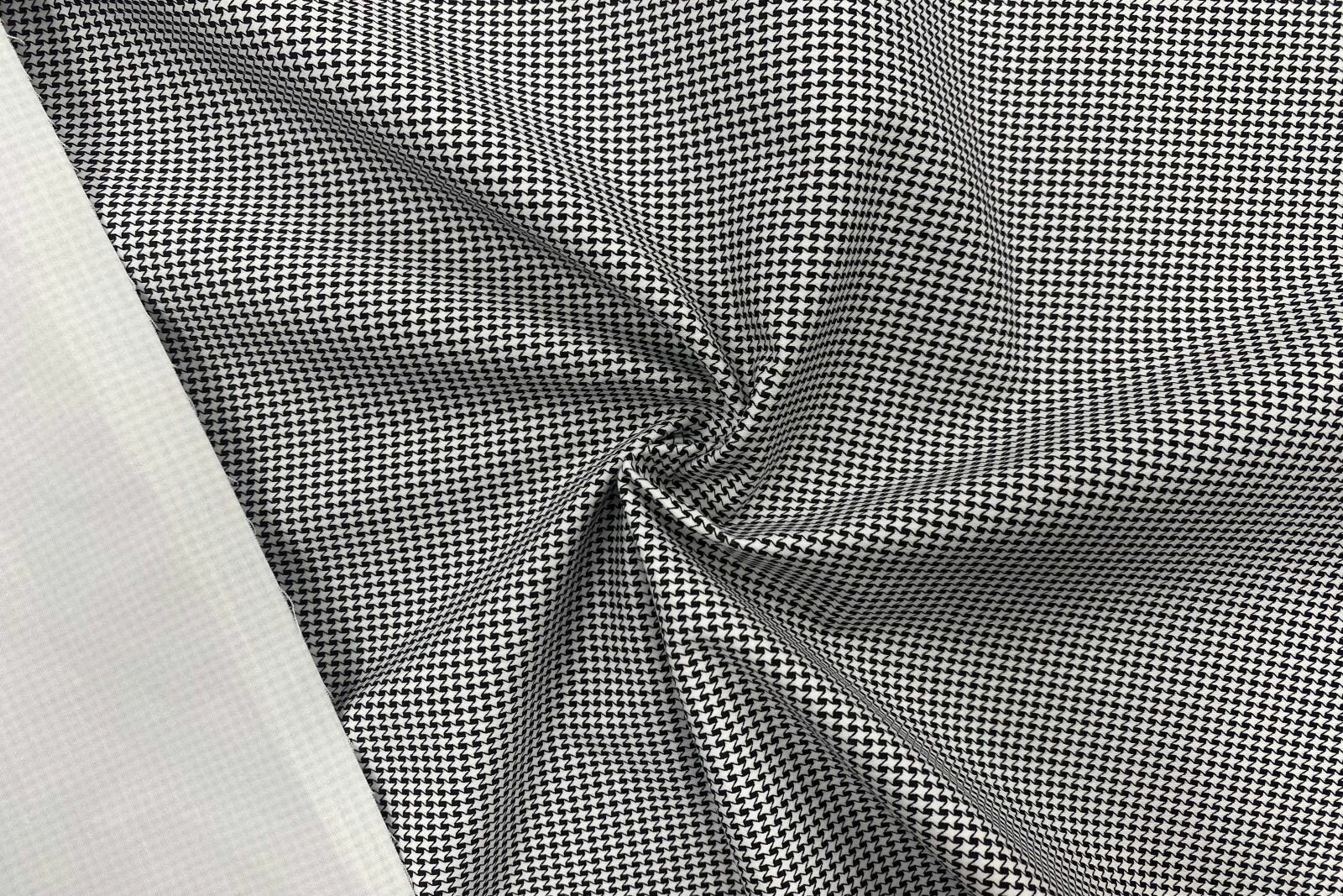 Ткань Хлопок костюмный стрейч пье-де-пуль (гусиные лапки), 380 г/пм, ш147см, 0,5 м