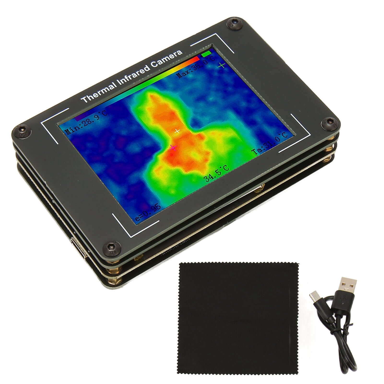 Инфракрасный тепловизор, 3,4-дюймовый ЖК-дисплей, 1800 мАч, перезаряжаемый инфракрасный термодатчик, высокоточная камера формирования изображений