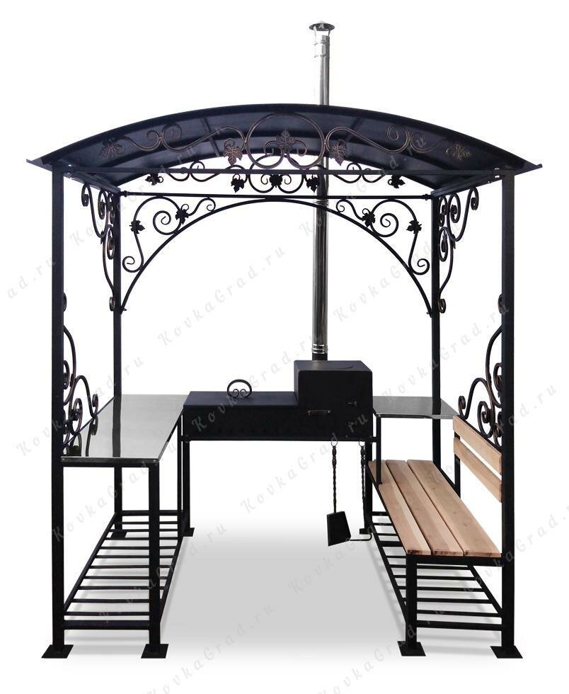 Мангал-беседка Шашлычный дворик "Лето"
