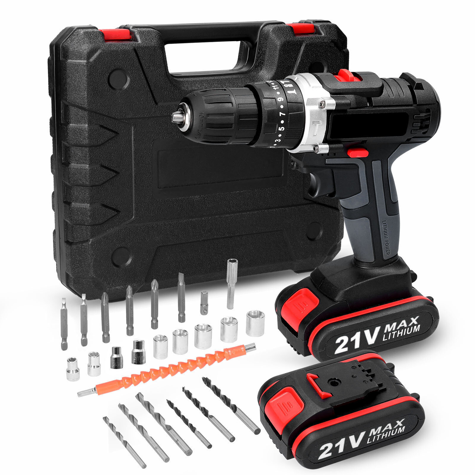Бытовая многофункциональная электрическая дрель-минивэн 3-в-1 с регулировкой угла поворота и 25 режимами крутящего момента.