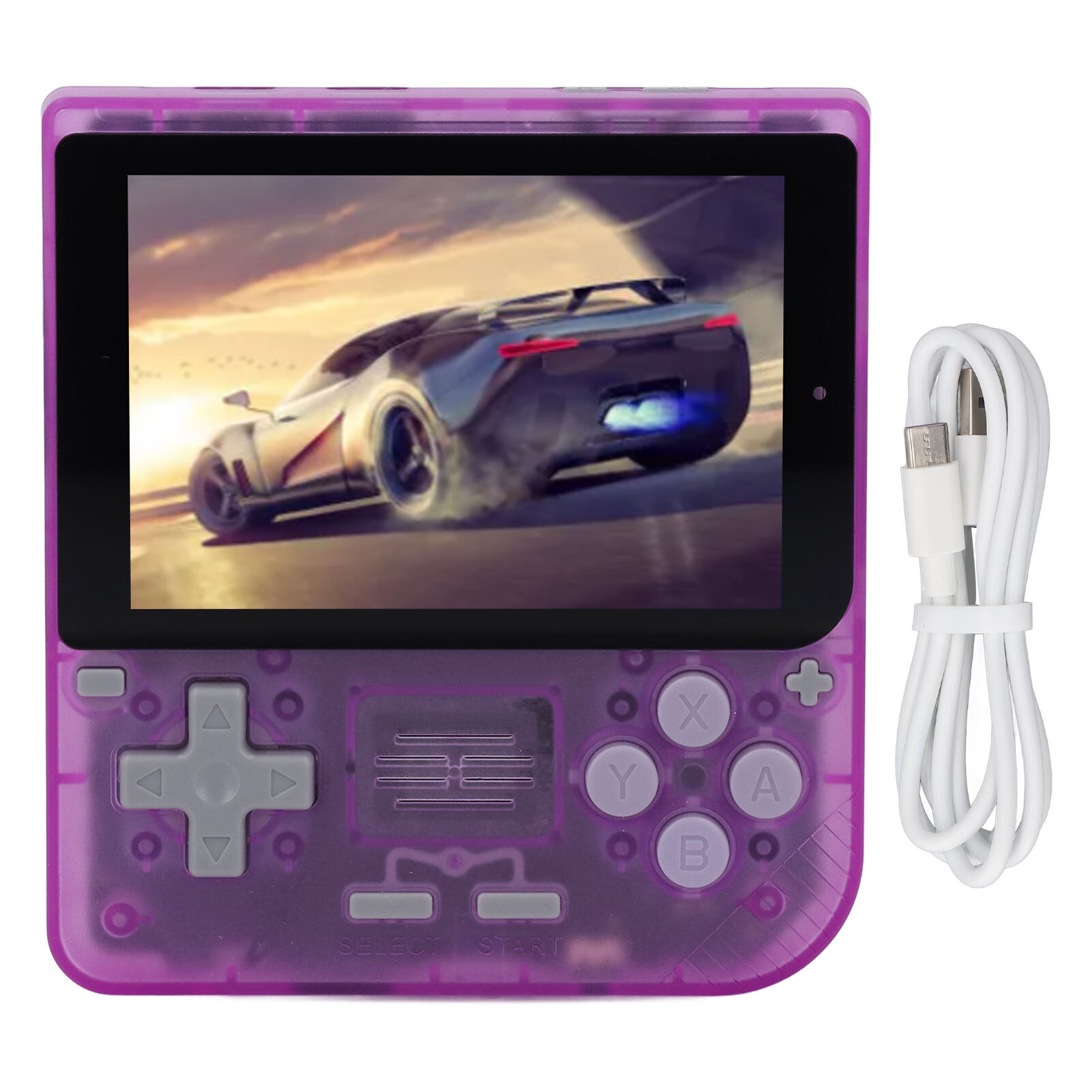 Управляющая консоль Game Console Прозрачная фиолетовая 320x480 3,5 -дюймовый экран IPS Двойной джойстик 3000 мэх