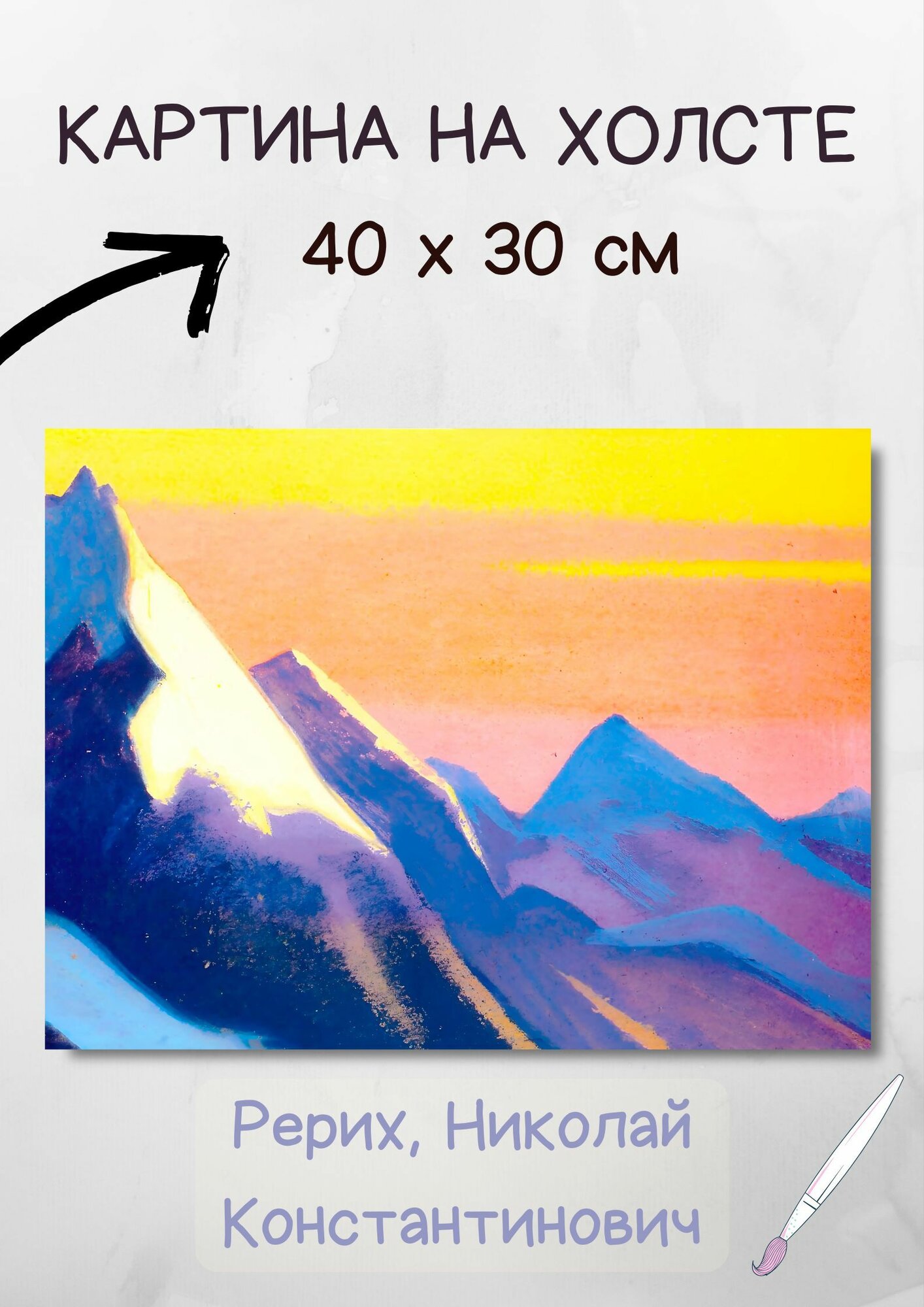 Рерих Николай Константинович "Гималаи (Этюд) (11)". Картина на холсте 30х40 см репродукция