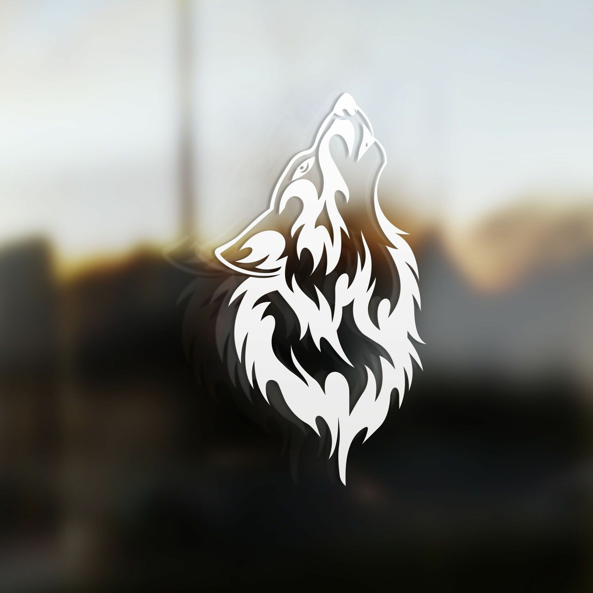 Наклейка на авто Волк 30x18