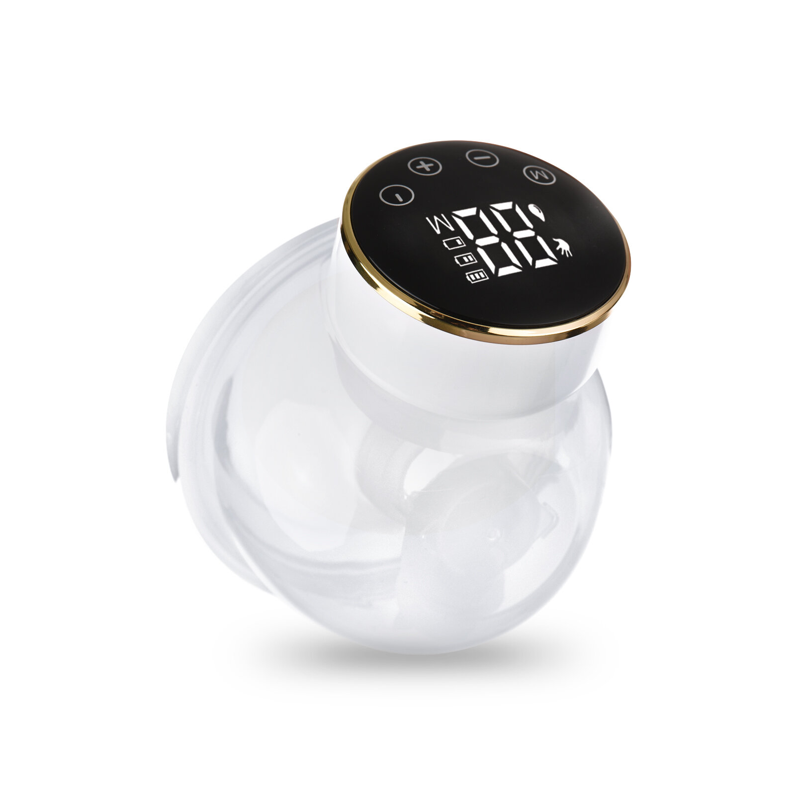 Электрический ноутбук для грудного вскармливания 24мм портативный без ручного управления насос для молока с 3 режимами и 9 уровнями ёмкостью 180мл с LED экраном встроенной батареей Розовый/Белый