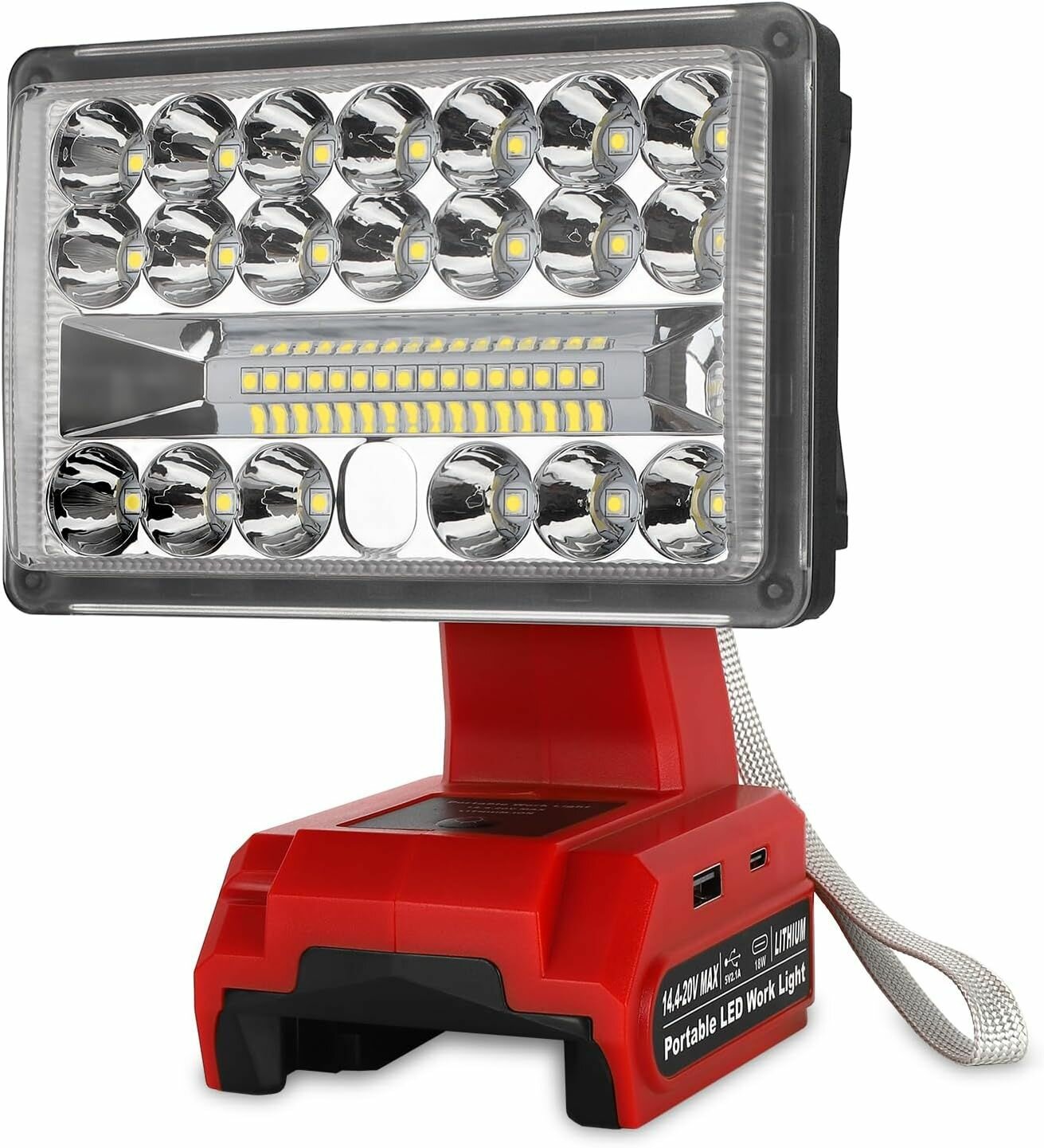 28W-2000LM, подходит для батареи Milwaukee 18V, уличный прожектор с USB-разъемом