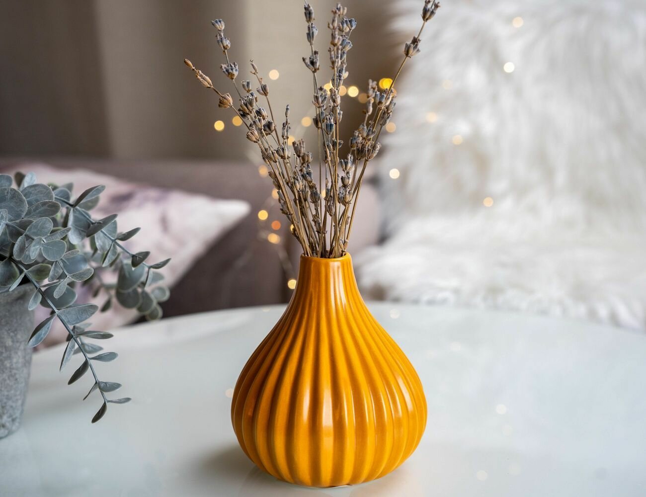 Керамическая ваза торрэ желтая, 11 см, Boltze 1021209-3