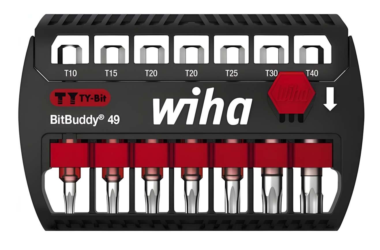 Набор бит WIHA 42115 BitBuddy 49 TORX, SB 7946-TY505, 7 шт, черный/красный