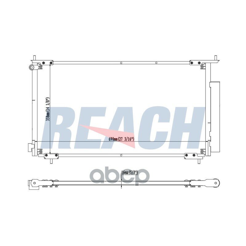 Радиатор кондиционера HONDA CR-V 2.4L 2002-2006 REACH арт. 1.31.3112. PD
