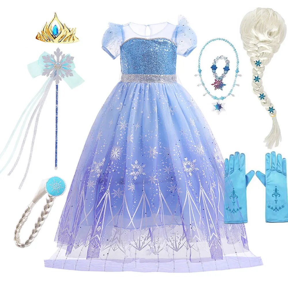 Детское карнавальное платье Эльза MESOQ 3T(110), elsa outfit 05