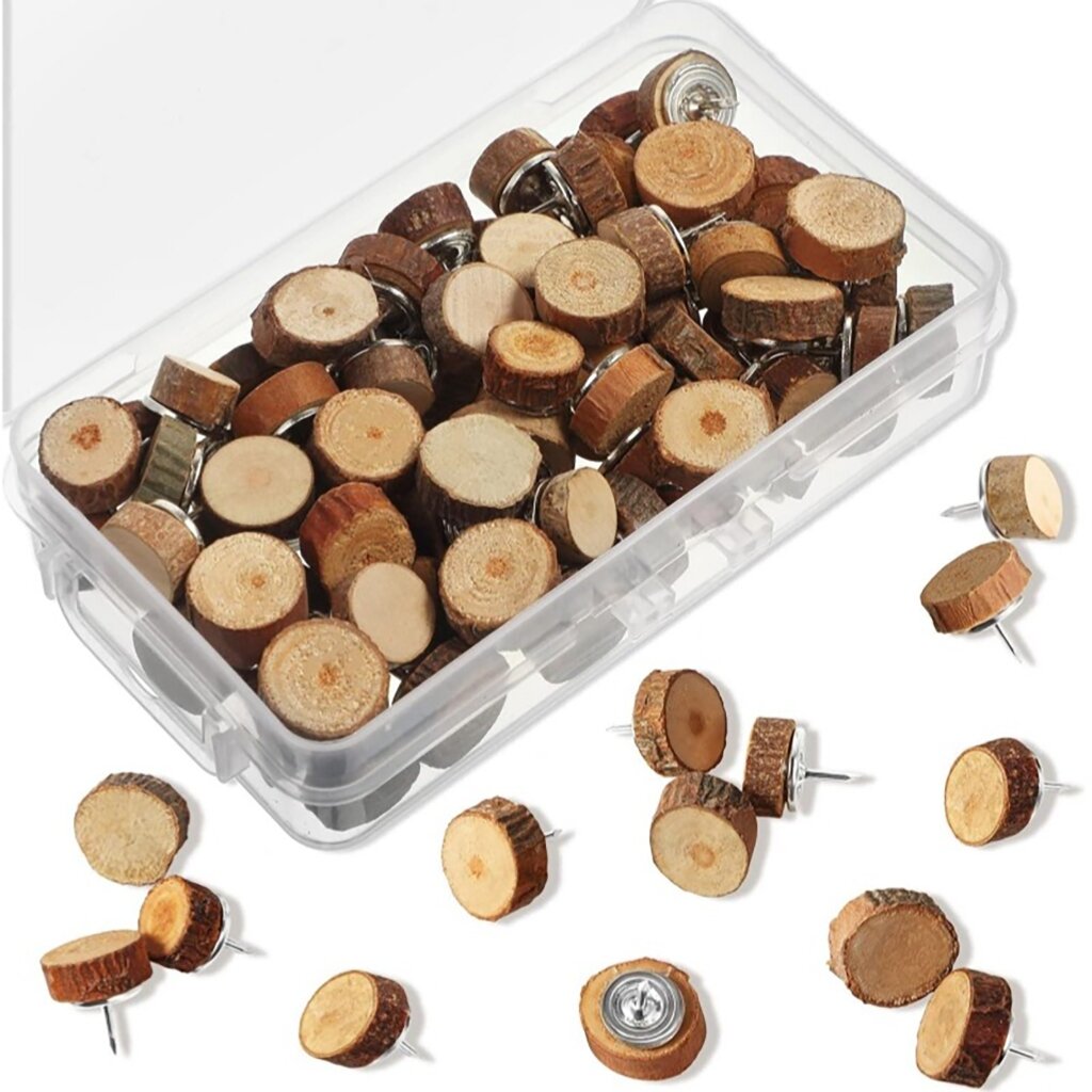 20/40/60 Шт Булавки Из Сосновой Щепы Декоративные Булавки Для Доски Объявлений Кнопки для Большого пальца Булавки для Плакатов для Карт Пробковые Доски