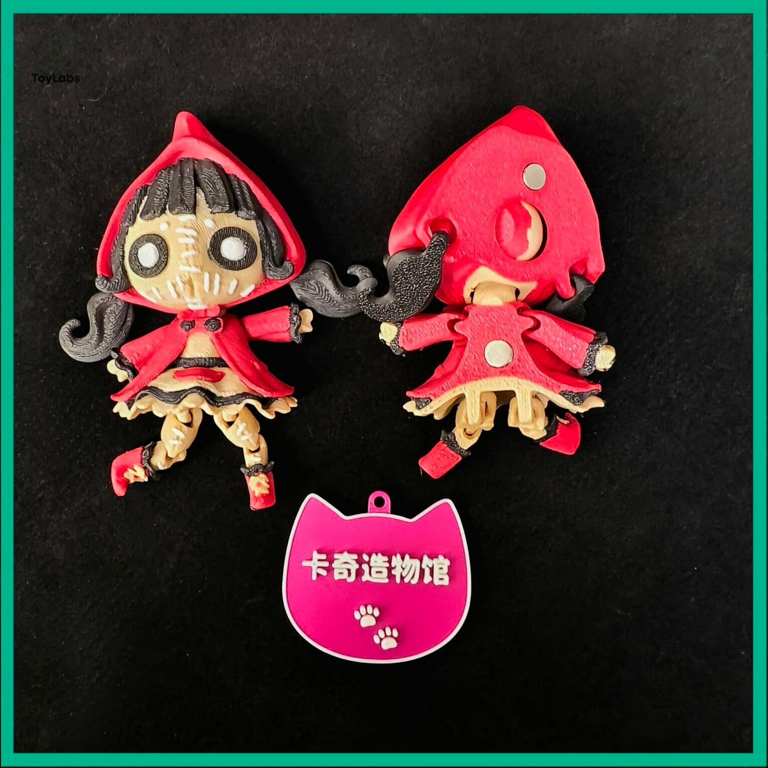 Хоррор-кукла "Красная Шапочка" с подвижными суставами 3D-печать, арт-фигурка для Хэллоуина и косплея