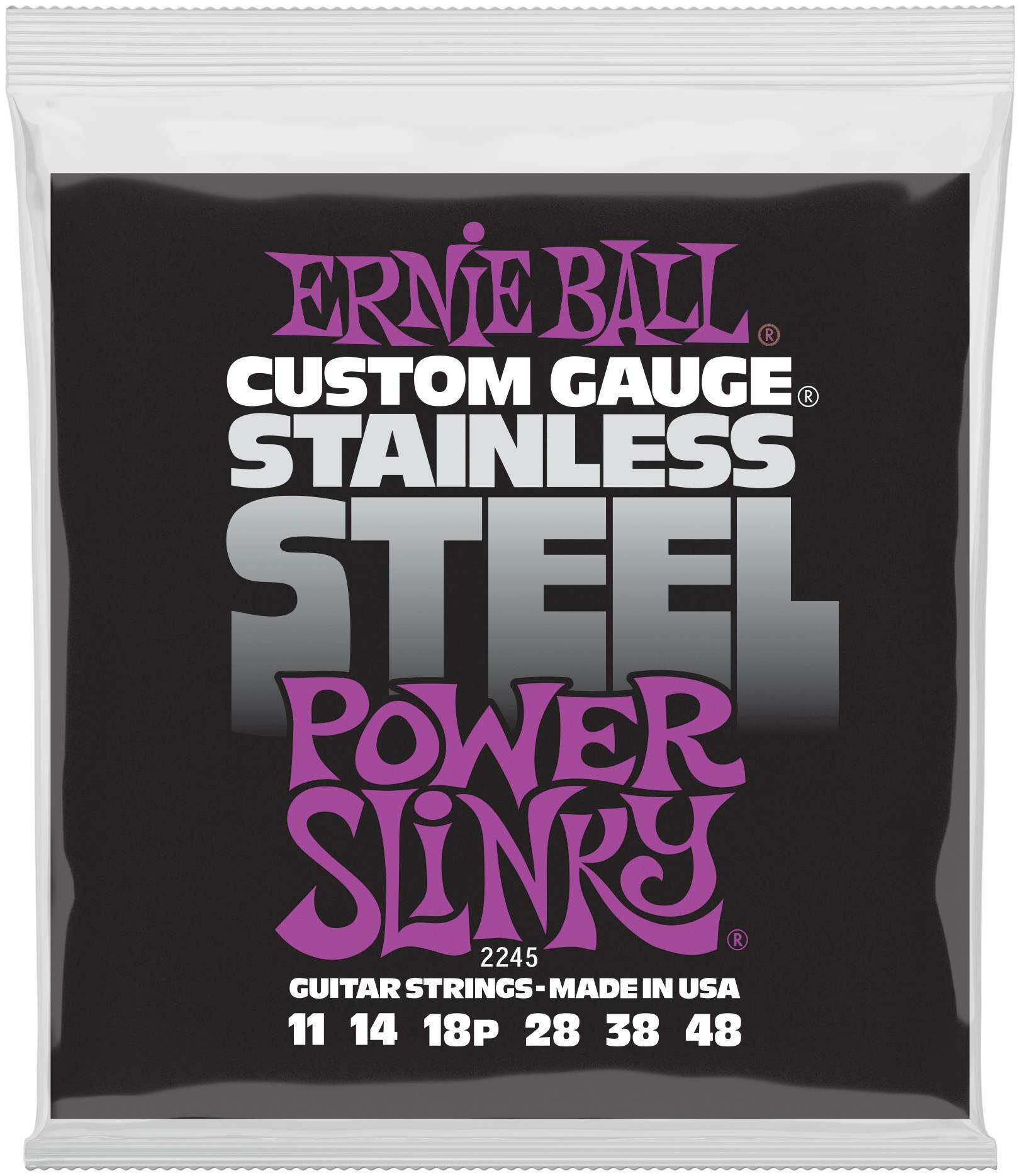 ERNIE BALL 2245 Stainless Steel Slinky Power 11-48 - Струны для электрогитары