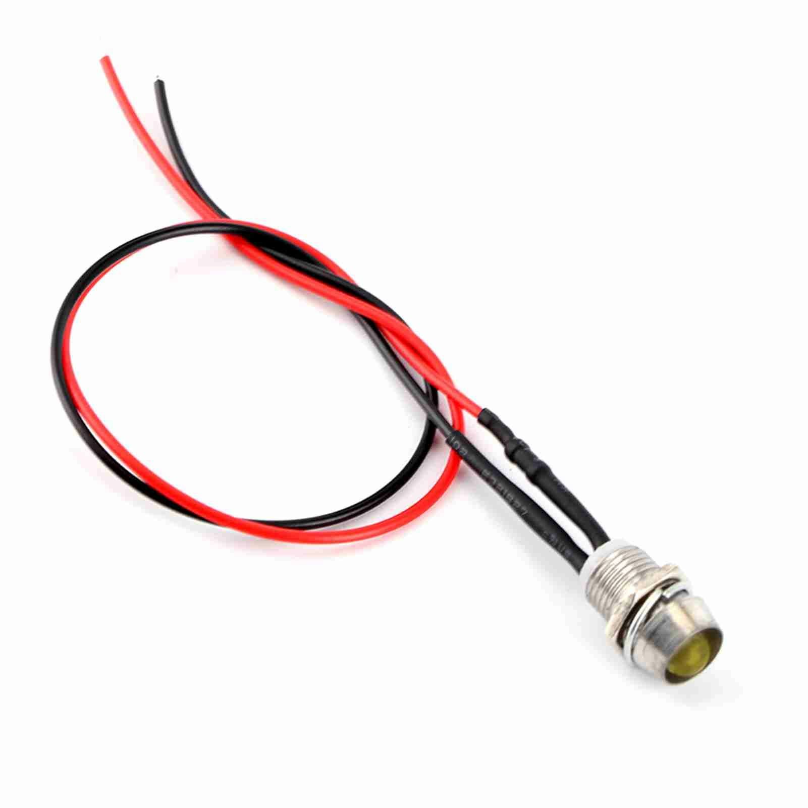 4 шт. светодиодная контрольная лампа для приборной панели, 12V, 8 мм, белая