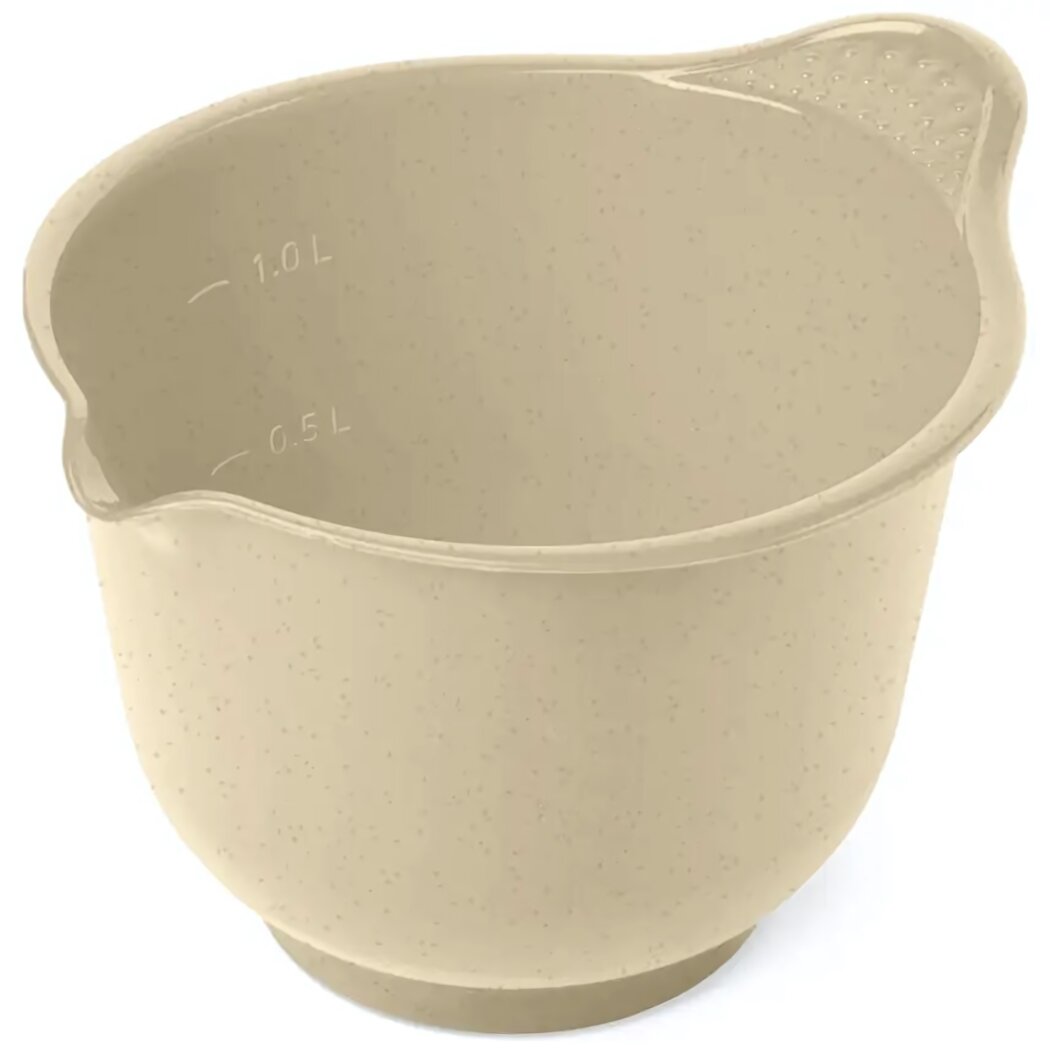 Миска для миксера 'Мадена' 1,4л, пластик, песочный беж, с мерной шкалой