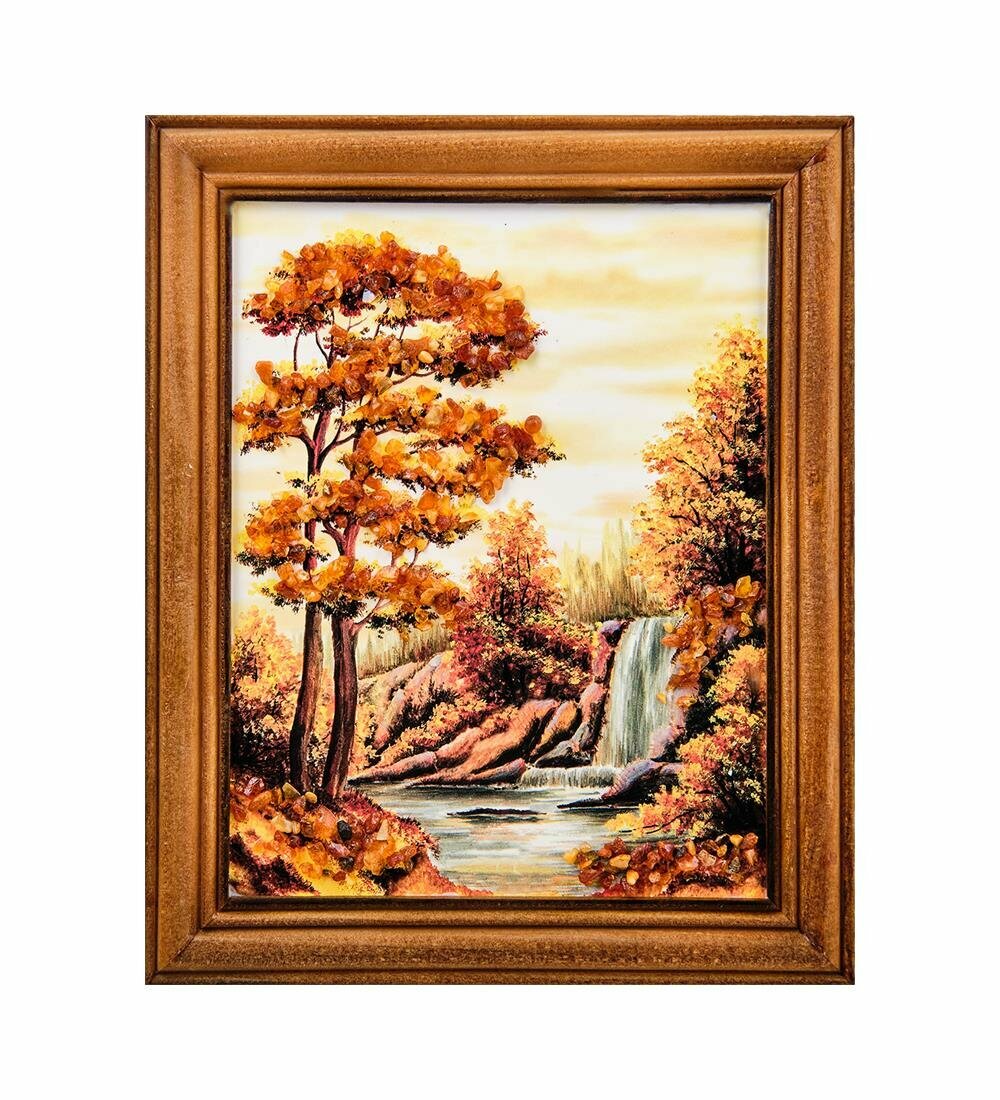 Картина "Красота природы" (с янтарной крошкой) дер. краш. рамка 12х15 A2181864