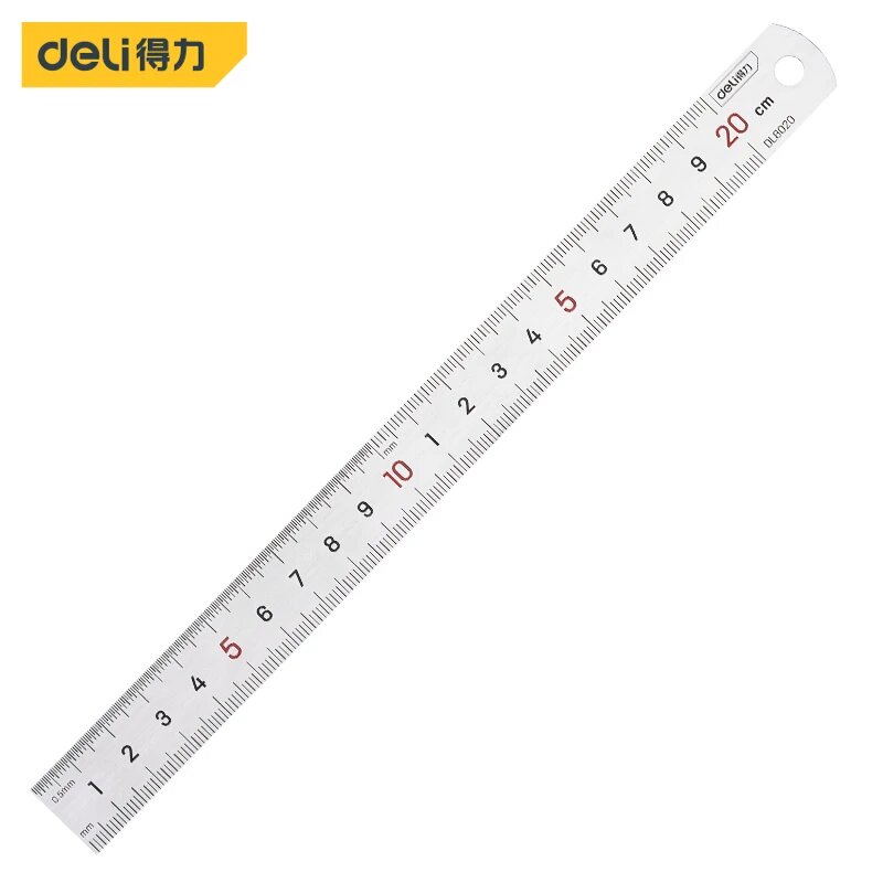 Линейка стальная Deli 20 см (200mm)