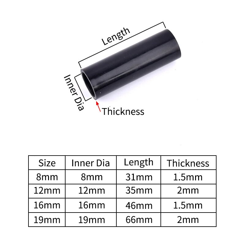 5 шт. черные соединители для труб SgooHan 8/12/16/19 мм Straight, Black I.D 16mm