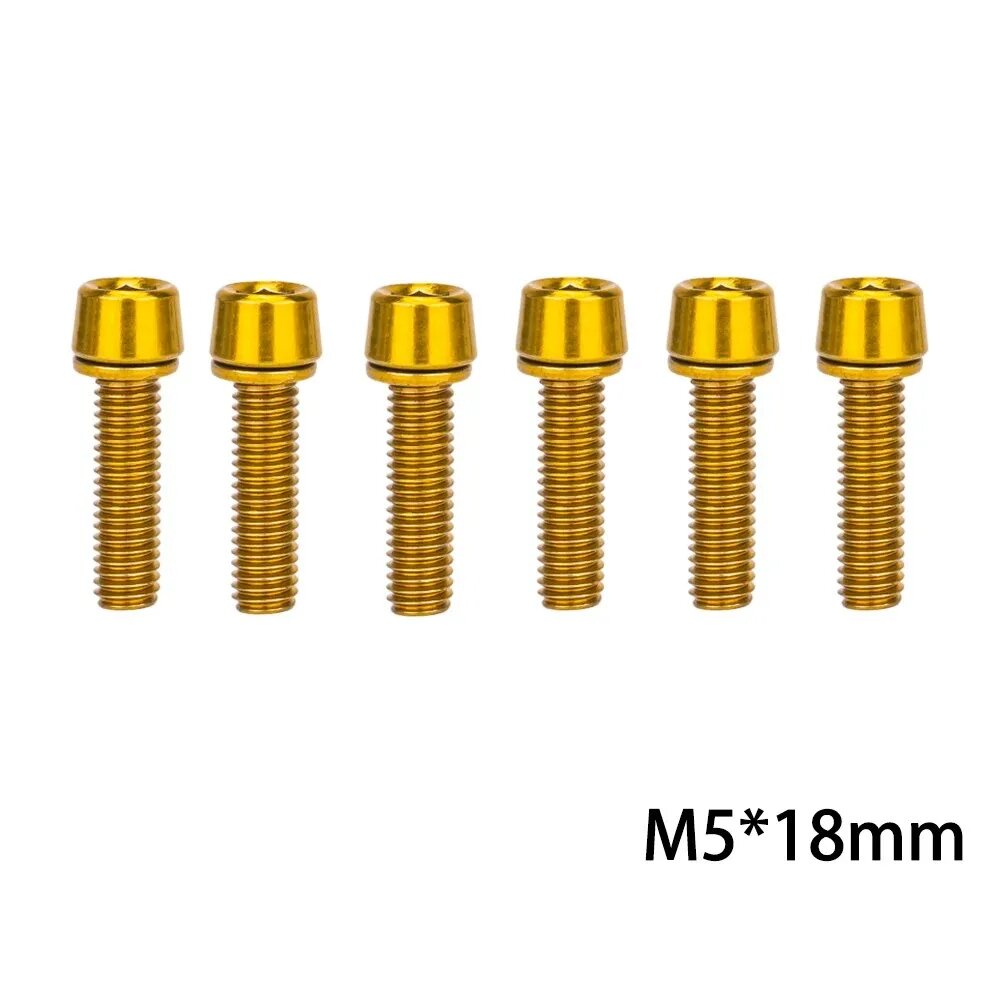 ZTTO Стальные шестигранные винты M5x18 мм для велосипедов 6 шт M5x18 Gold