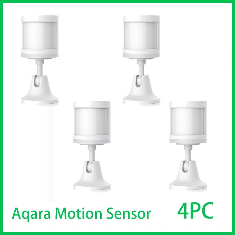Аксессуар Aqara Smart Human Body Sensor Instant Alert ZigBee для обнаружения движения, беспроводное подключение, умный дом для Alexa, Mijia, Homekit — 4 штуки