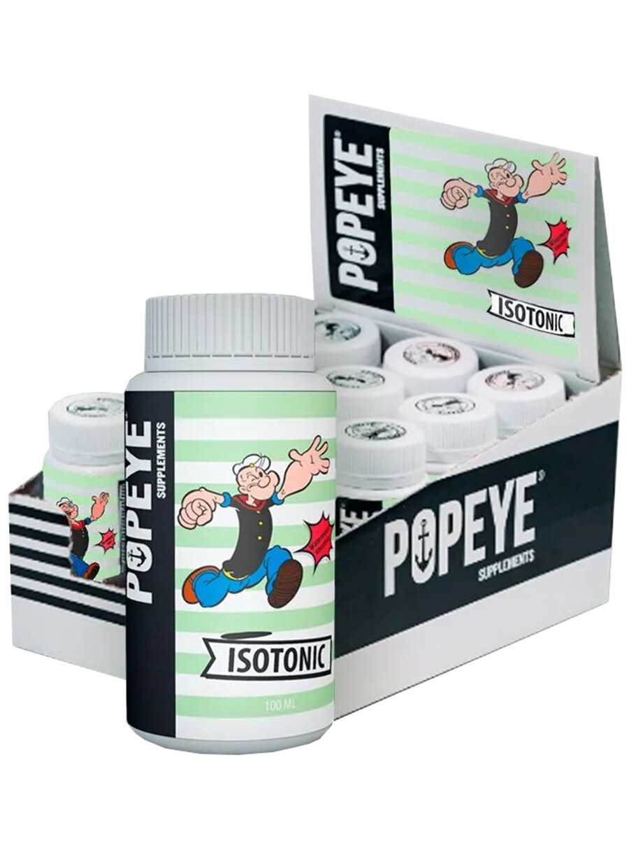 Изотоник, витамины и минералы Popeye Supplements Isotonic - 12х100 мл, арбузный смузи