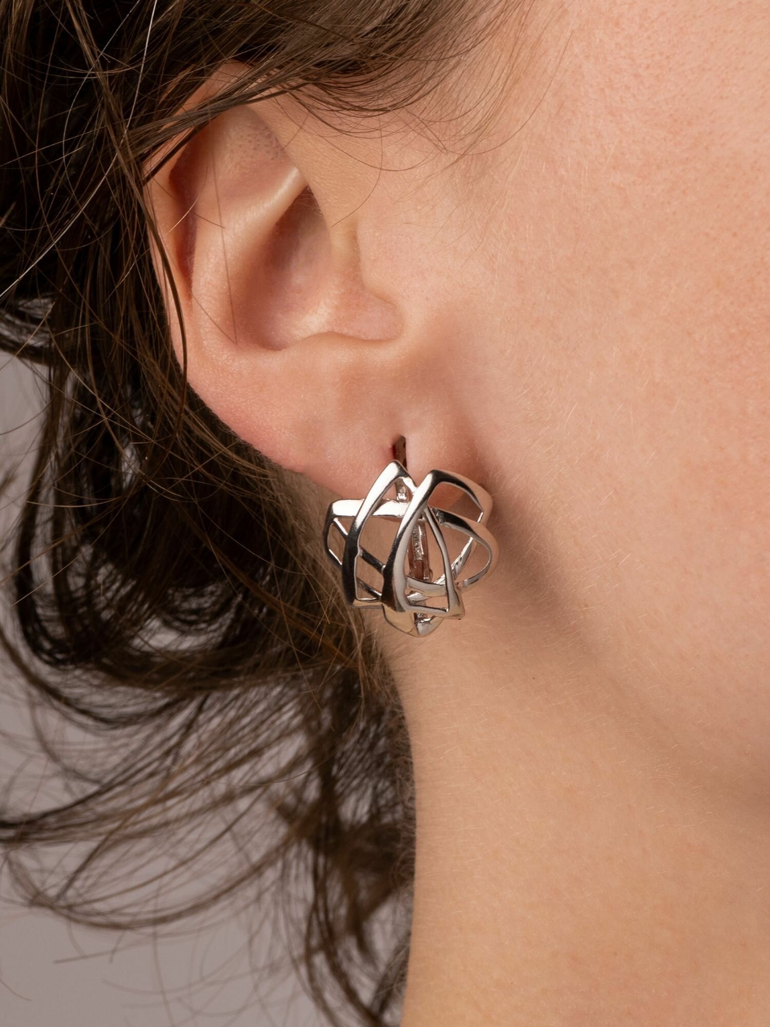 Серьги, серебро, 925 проба, родирование