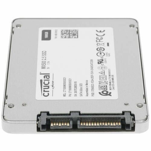 1000 ГБ 2.5" SATA накопитель Crucial MX500 (CT1000MX500SSD1) - SATA, чтение - 560 Мбайт/сек, запись - 510 Мбайт/сек, 3D NAND