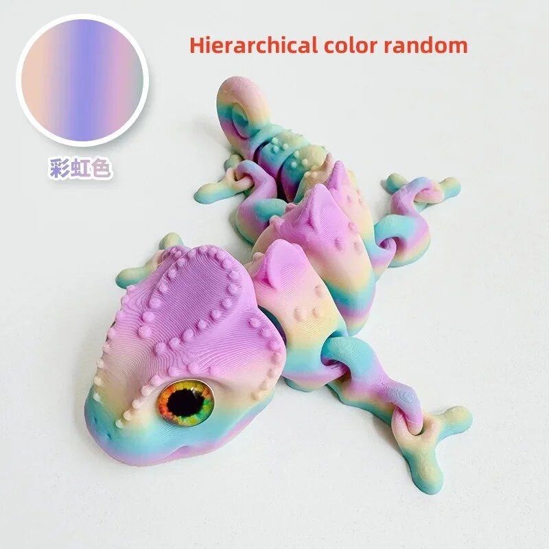 3D-печать фигурки хамелеона, многосуставные подвижные имитационные глаза для домашних аксессуаров, детские игрушки, подарок, украшение для гостиной