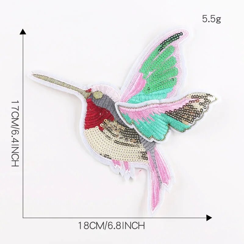 Блестки нашивки с птицами для одежды 2