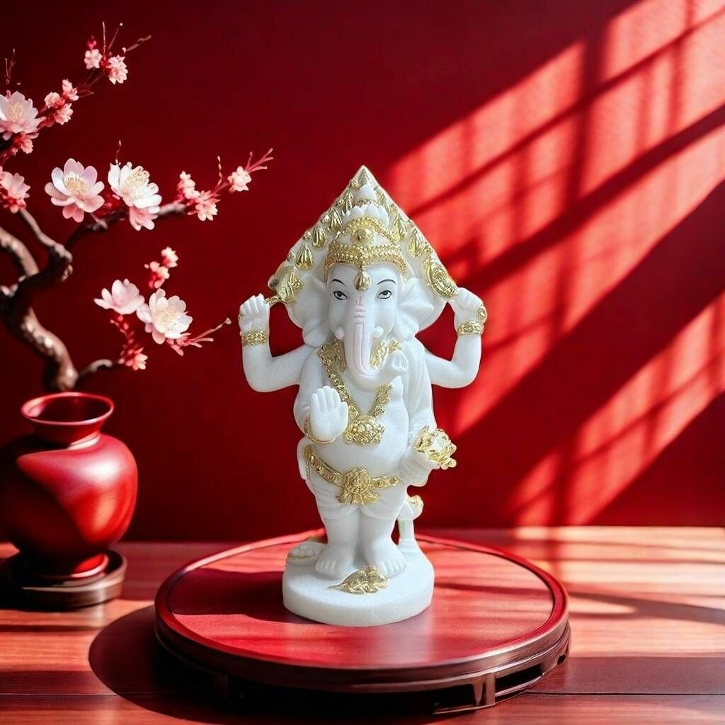 Статуэтка "Ганеша", Китай, Искусственный мрамор (15.5*9.5*5.5 см.)