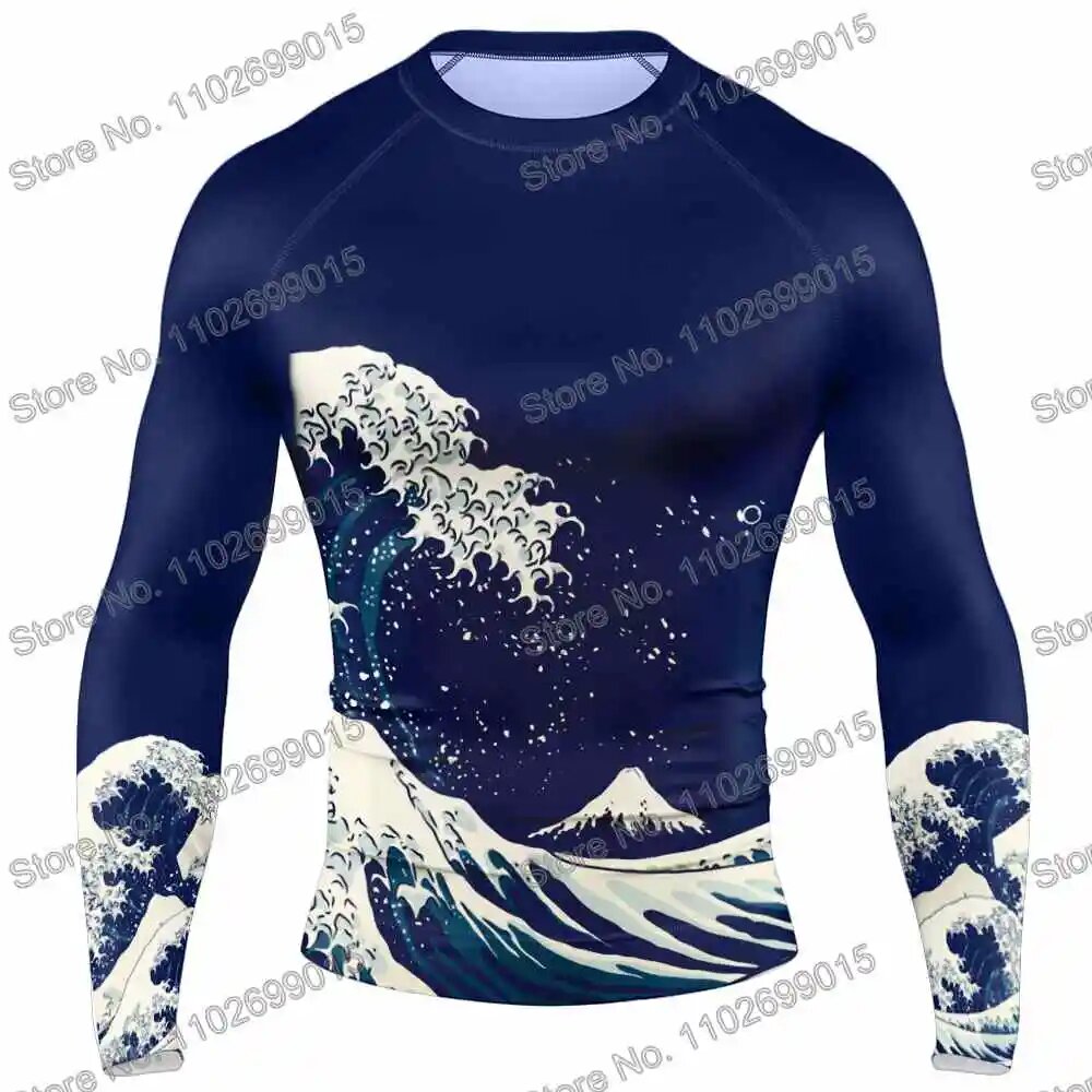 Рашгард темно-синий The Great Wave, XXL
