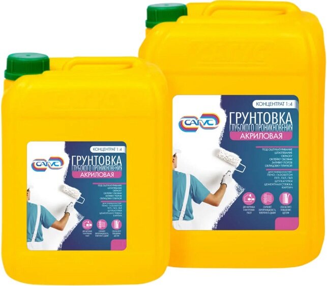 Грунтовка-Концентрат (1:4) Акриловая Сагус 10кг Глубокого Проникновения для Минеральных Оснований.