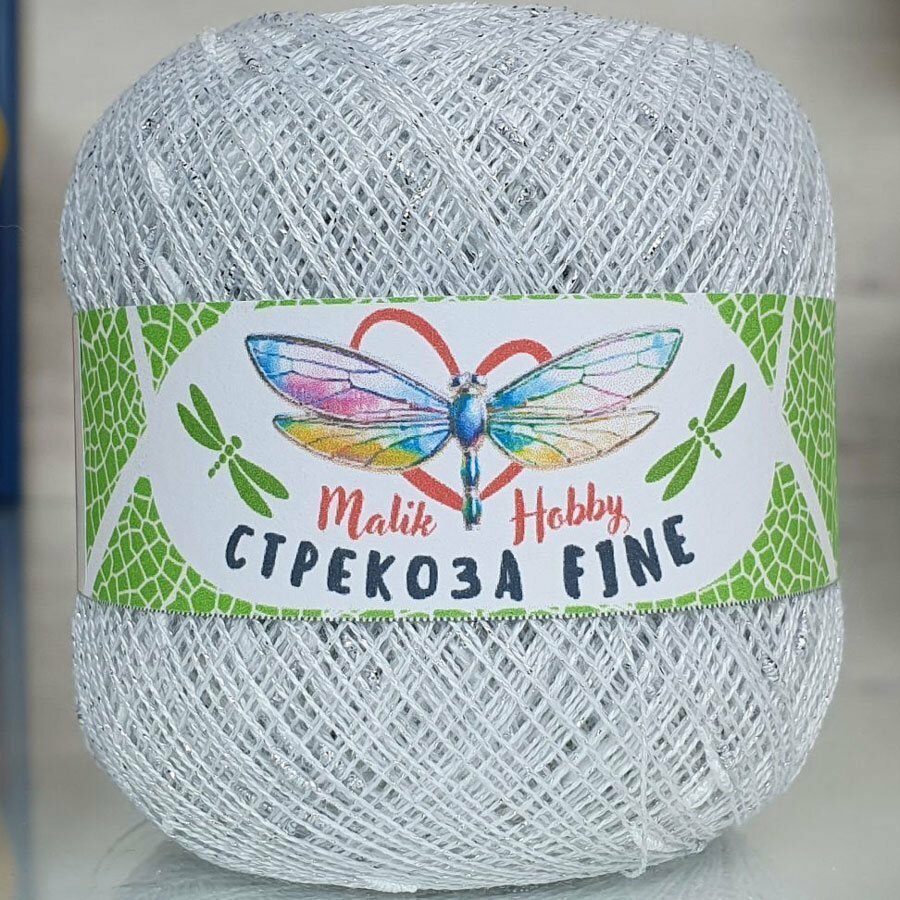 Пряжа M&h стрекоза FINE 095 белый (1 моток)