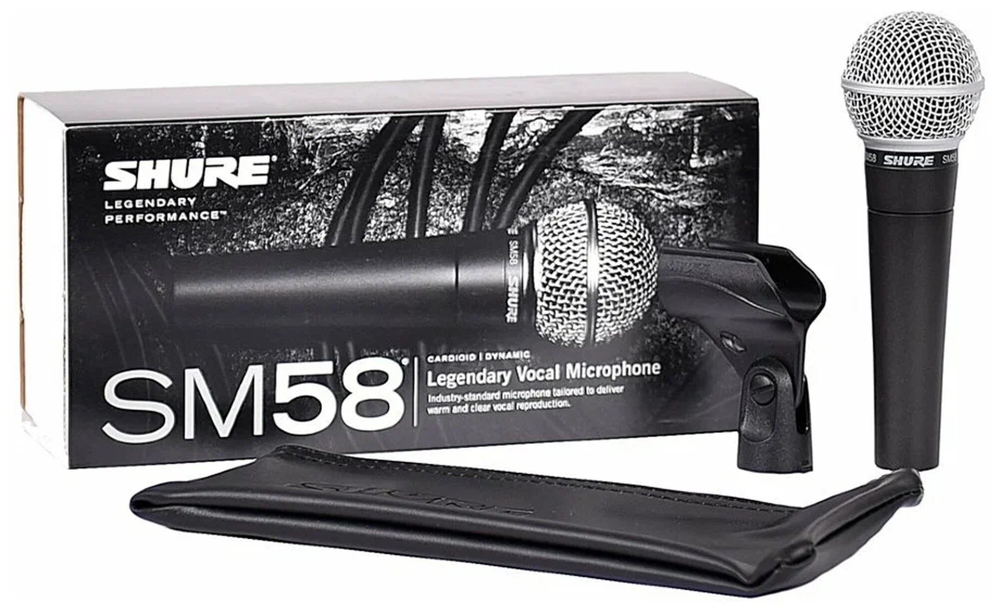 SHURE SM58-LCE вокальный микрофон, динамический, регулируемый держатель, черный