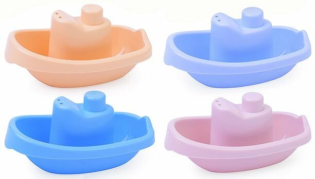 Набор корабликов "Зефир", детский корабль, игрушечный водный транспорт, сюжетно-ролевая пластиковая модель для игр в ванной, 4 шт