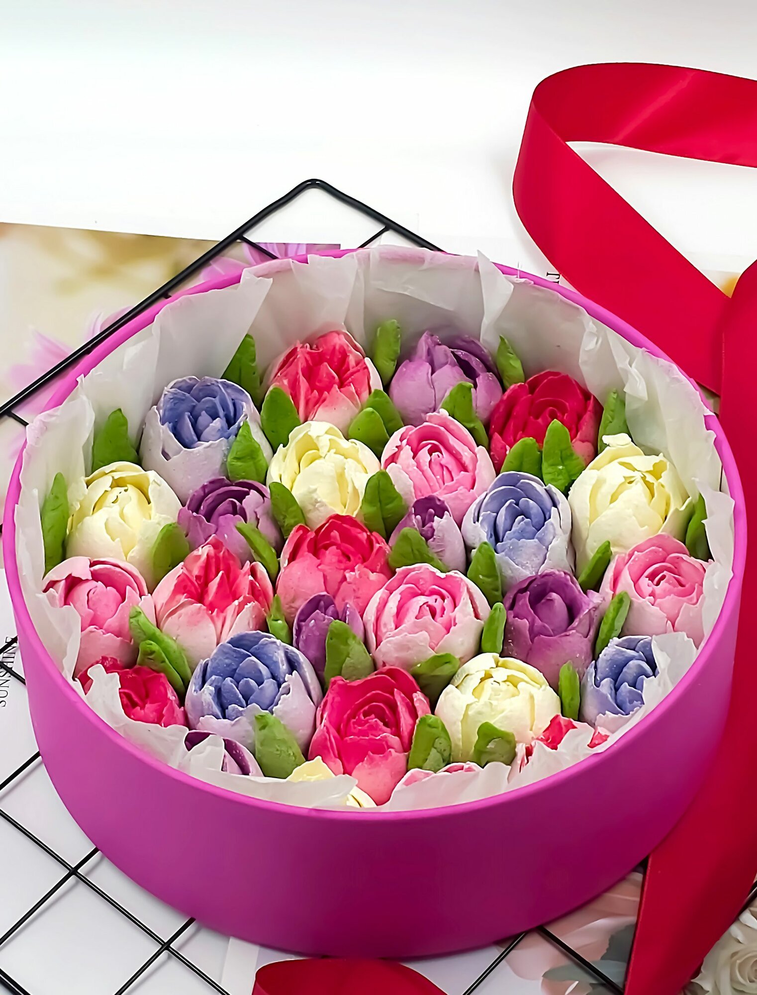 Цветы из зефира 'Харизма' подарок подруге, маме, жене на День рождения, Сладкий подарочный набор