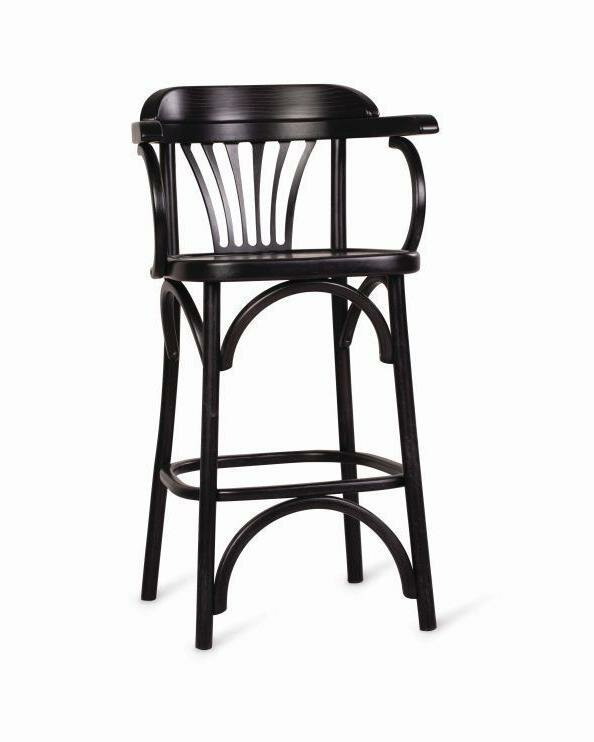 Полубарный деревянный стул Венский 650 венге с твердым сиденьем, с подлокотниками