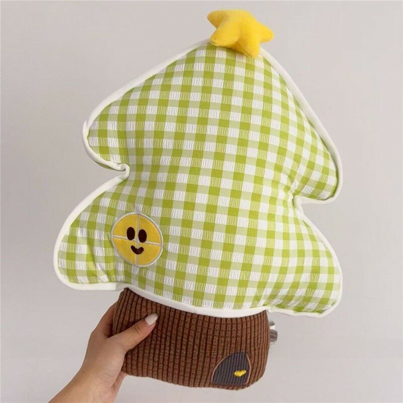 Подушка домик с дампамином с прошитым узором для дома и детской зелёный