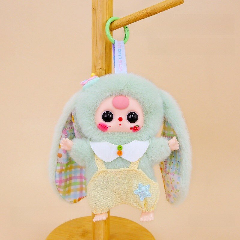 Floral toy bow ears kids baby rabbit room flower decor plush pendant with for checkered cute design