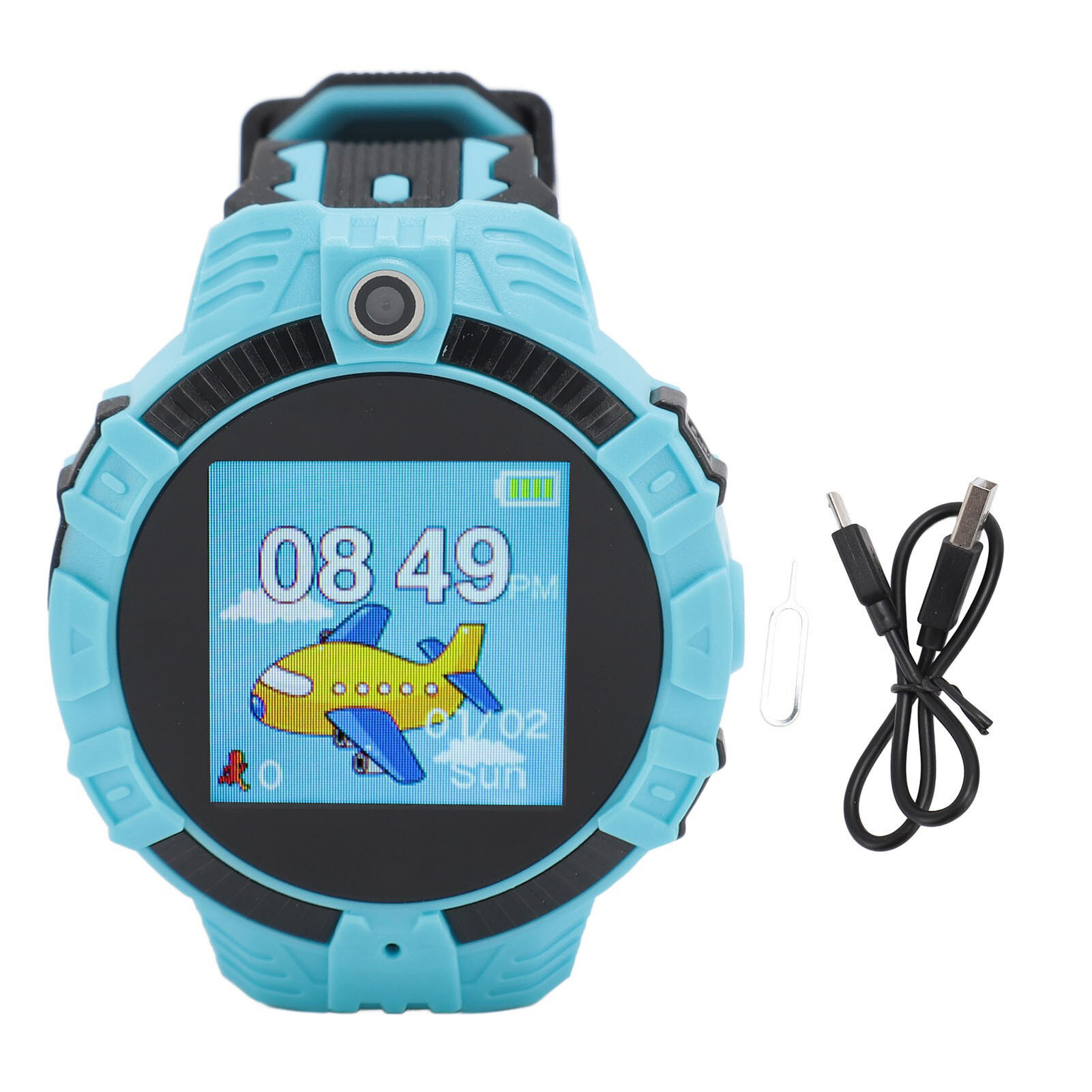 Детские смарт-часы 1,3 дюйма, водонепроницаемость IP67, многофункциональные часы с HD-камерой, 16 играми, музыкой, часами и фонариком, зеленые.