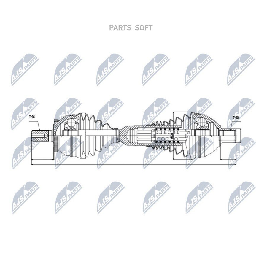 Полуось VOLVO XC90 2.9T6 02-06 /ЛЕВ, ATM/ от официального дистрибьютора, NTY, артикул NPWVV047