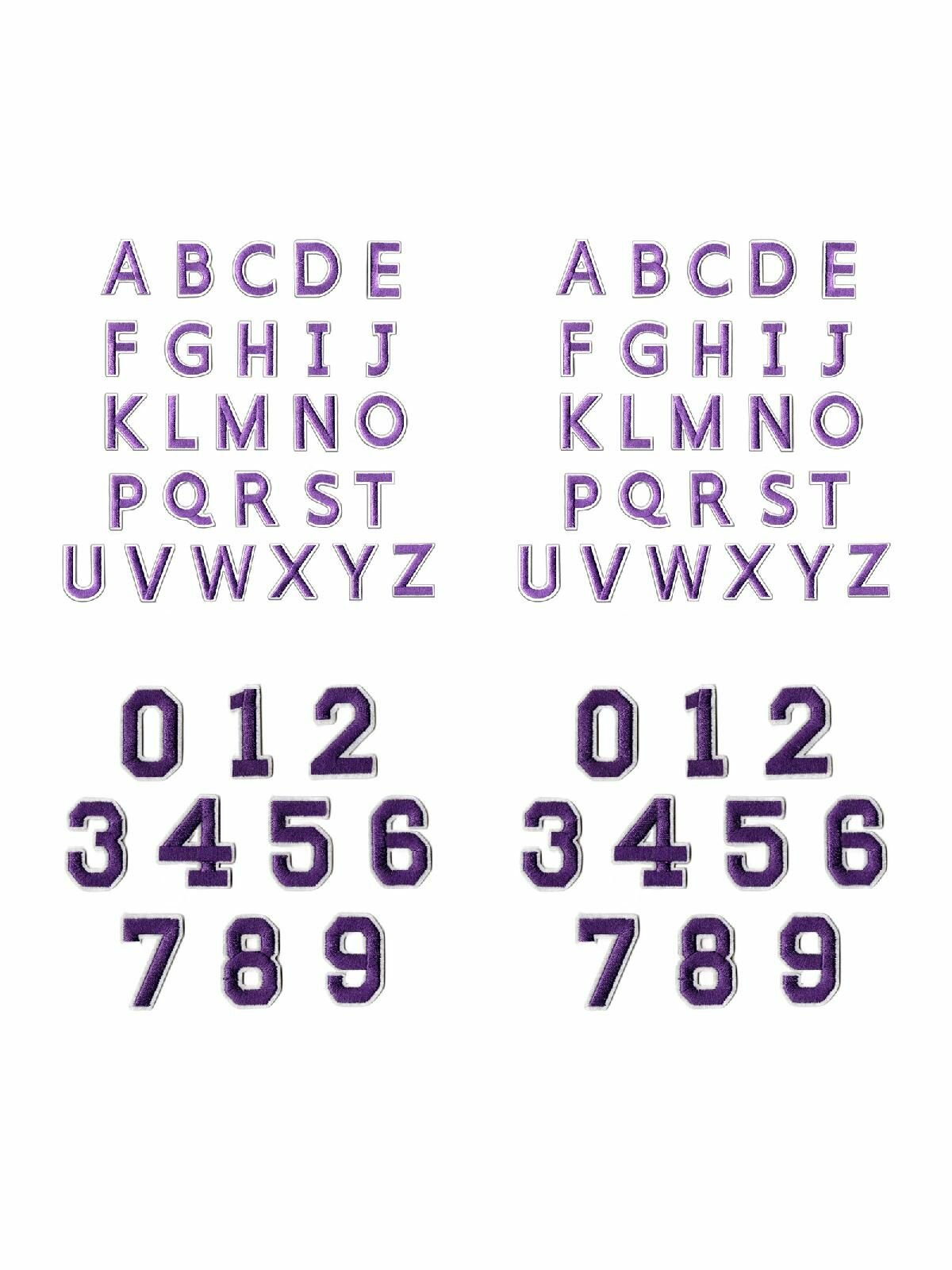 Набор для шитья одежды,1 комплект из 72 предметов, буквенно-цифровые наклейки, нашивка с буквами-фиолетовый