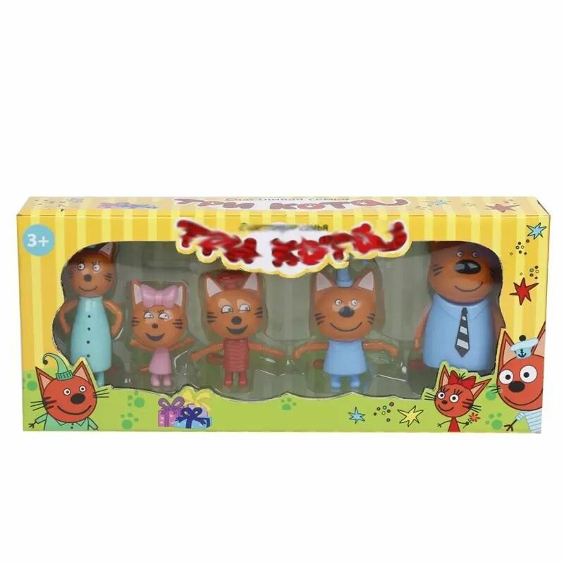 Набор фигурок трёх маленьких котят 5 уникальных моделей