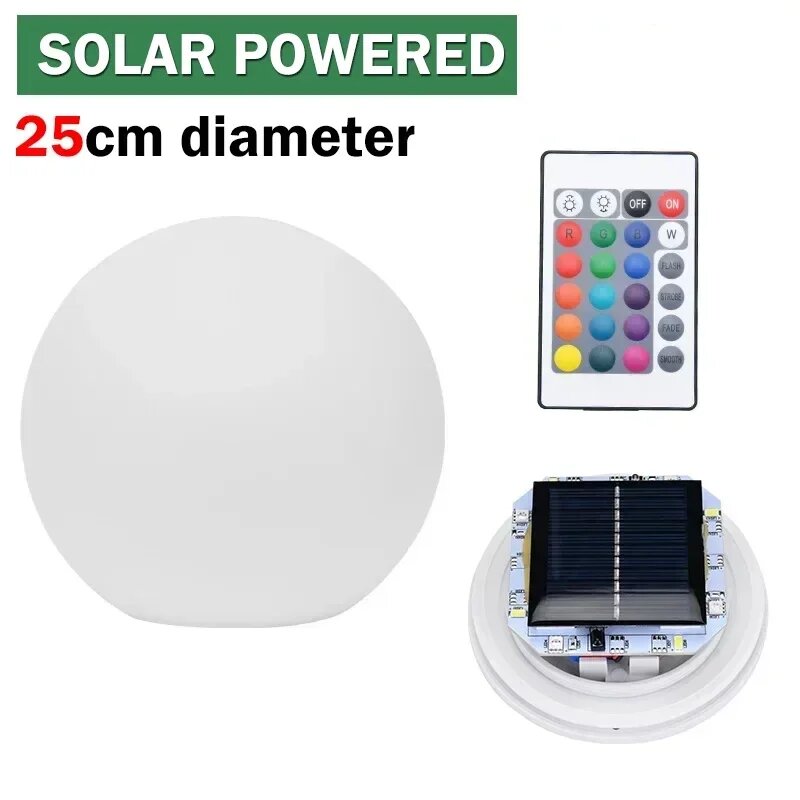 LED Ball Light Solar Lamp Outdoor Lawn Lamp USB Charging Luminous Ball Pool Bedroom Table Party Garden Lighting Remote Control