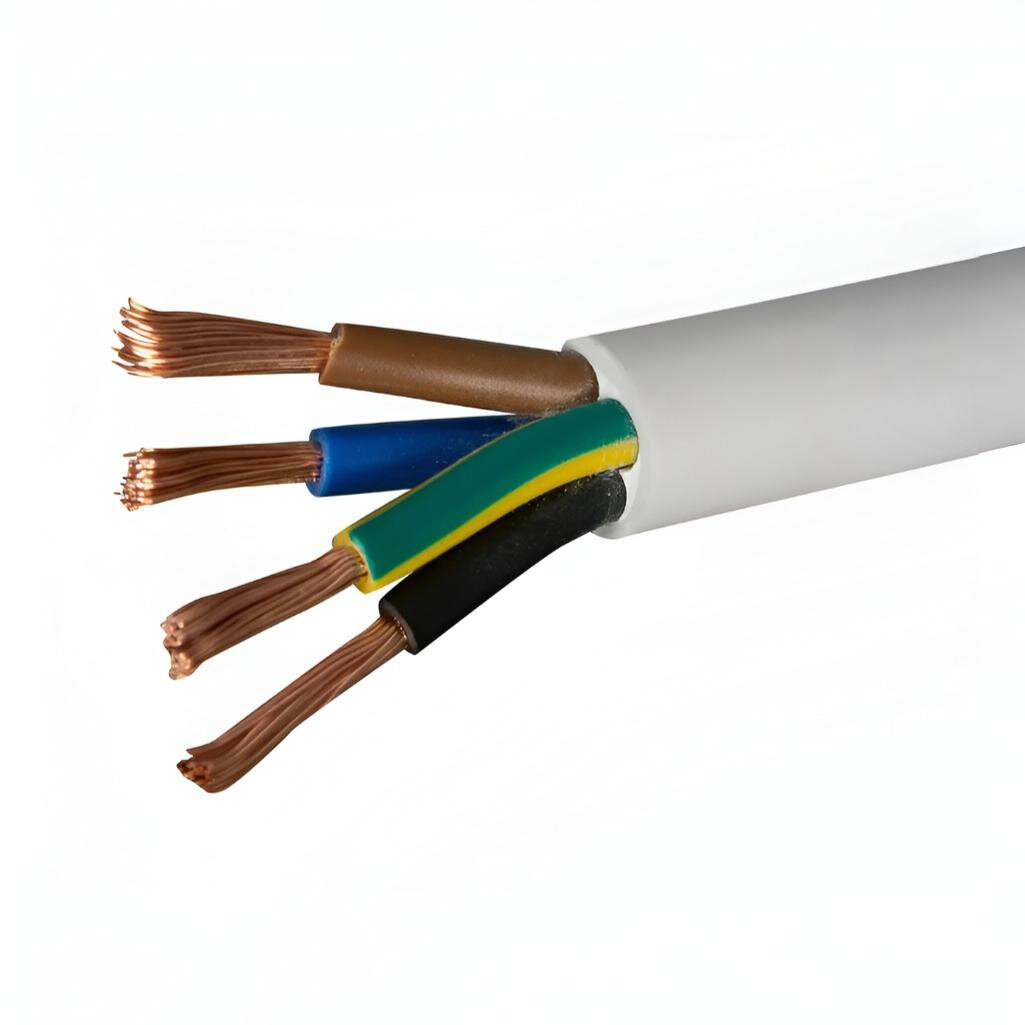 Провод силовой ПВС Москабель 4х0.75 кв. мм, установочный, белый, длина 1 метр