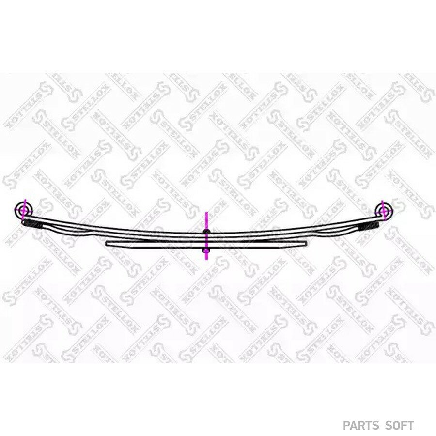 Рессора задн 61 275 07 Ford Transit 190LWB&Single Rear Wheels 3-лист. (2+1) 91-00 от официального дистрибьютора, STELLOX, артикул 1200003SX