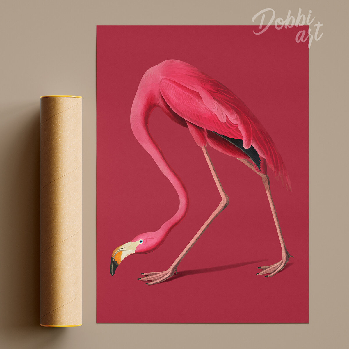 Постер розовый фламинго 40х50 см без рамы/ Минималистичный постер плакат/ Эстетичный постер/ Фламинго птица постер/ Яркий постер плакат/ Розовый постер плакат/ Постер для интерьера/ Декор стен дома офиса/ Плакат в офис